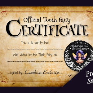 Magical Printable Tooth Fairy Letter & Tooth Fairy Certificate INSTANT ...