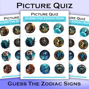 Printable Zodiac Signs Quiz With Answers Astrology Guessing Game ...