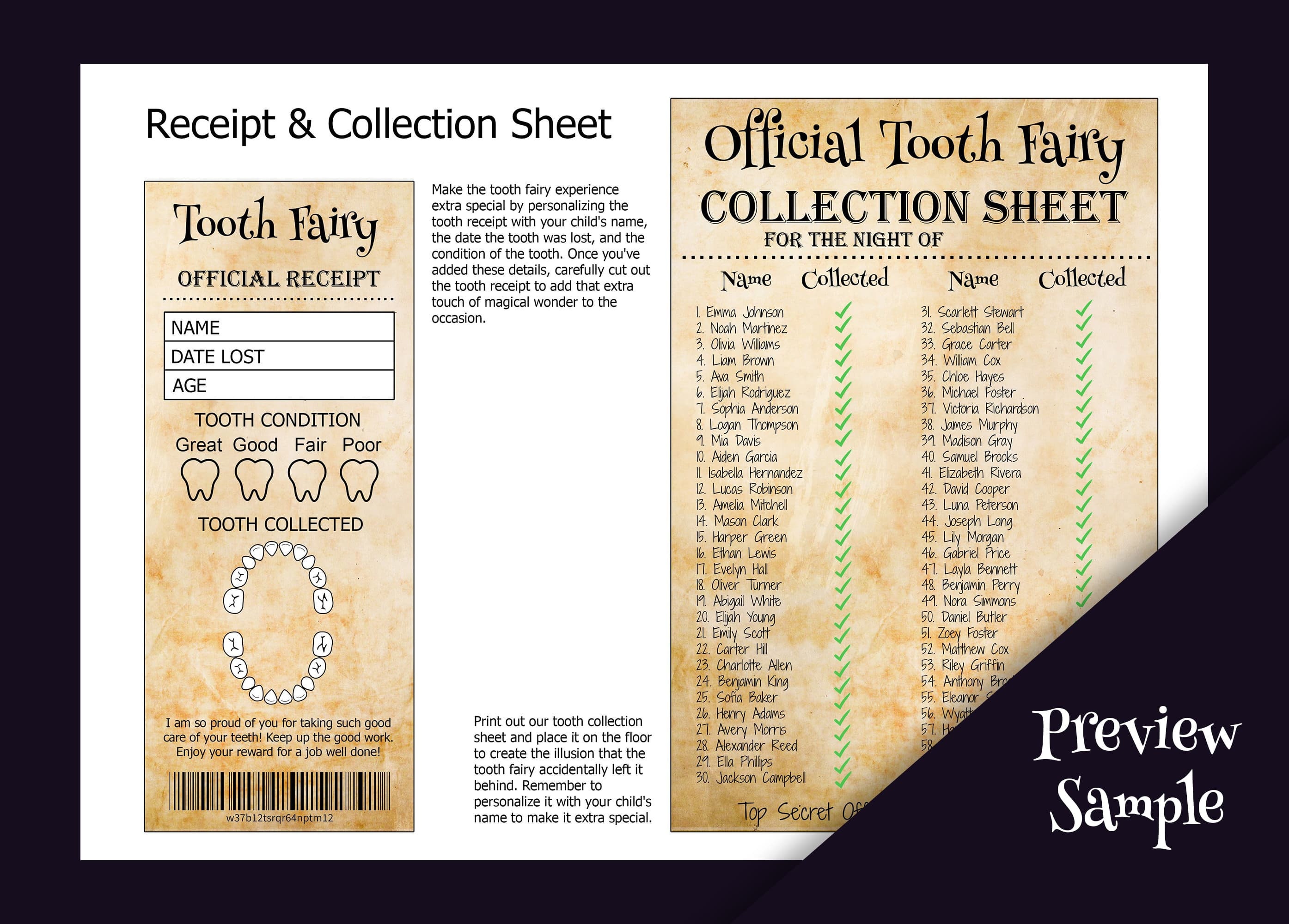 Magical Printable Tooth Fairy Letter & Tooth Fairy Certificate INSTANT ...