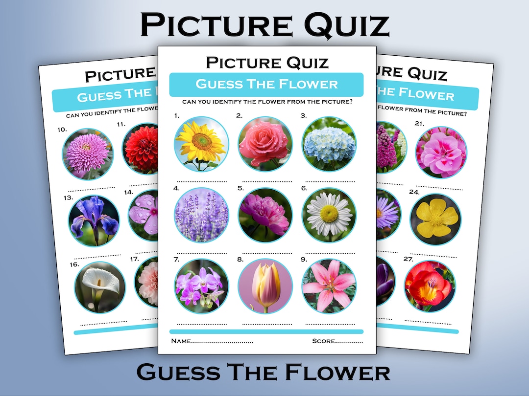 Printable Guess the Flower Quiz With Answers Botanical Trivia Game ...