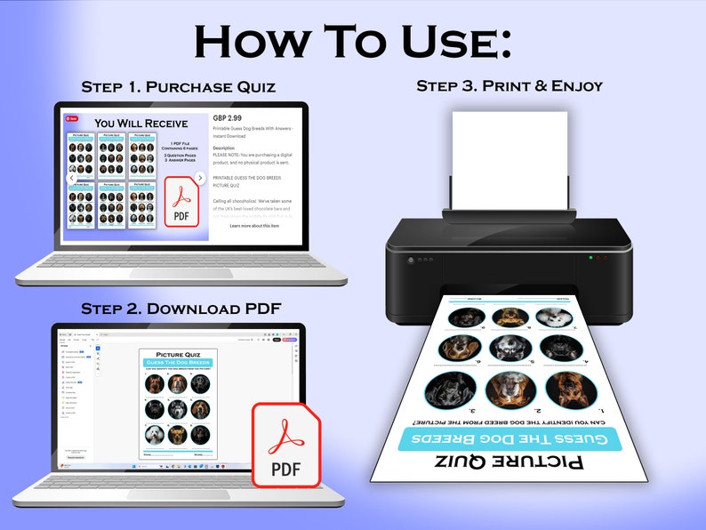 Printable Guess the Dog Breeds Quiz With Answers Canine Trivia Game ...