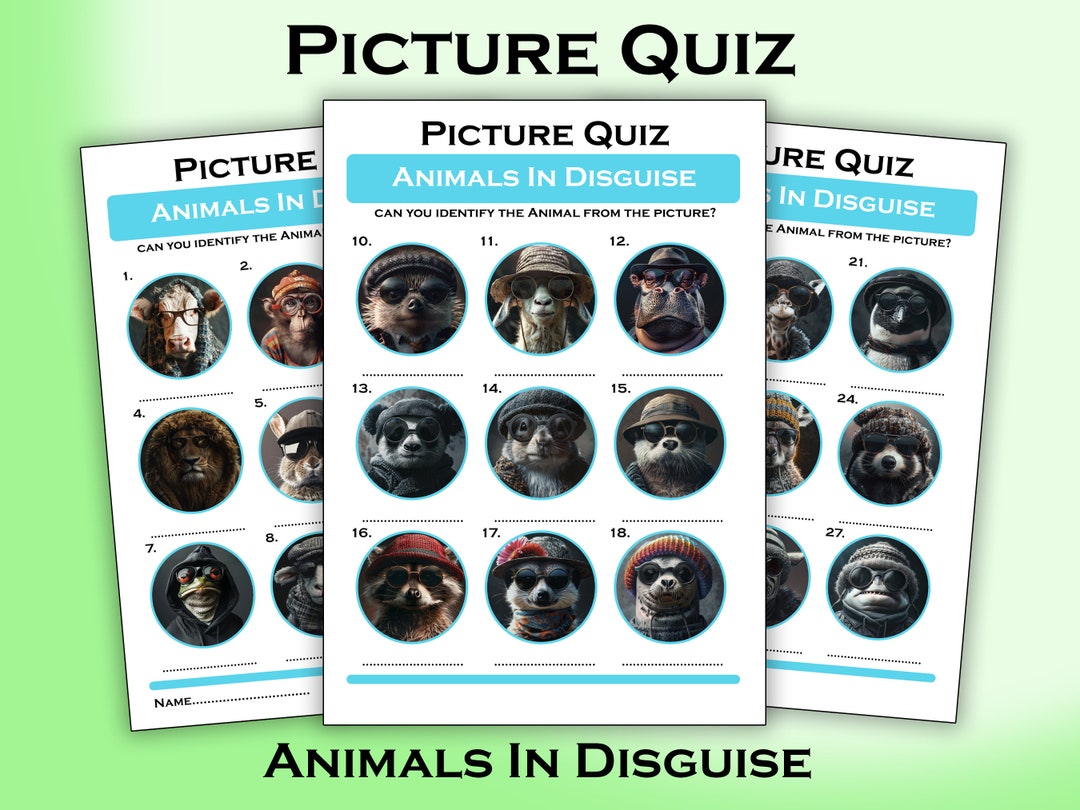 Printable Guess the Animal in Disguise Quiz With Answers Instant ...