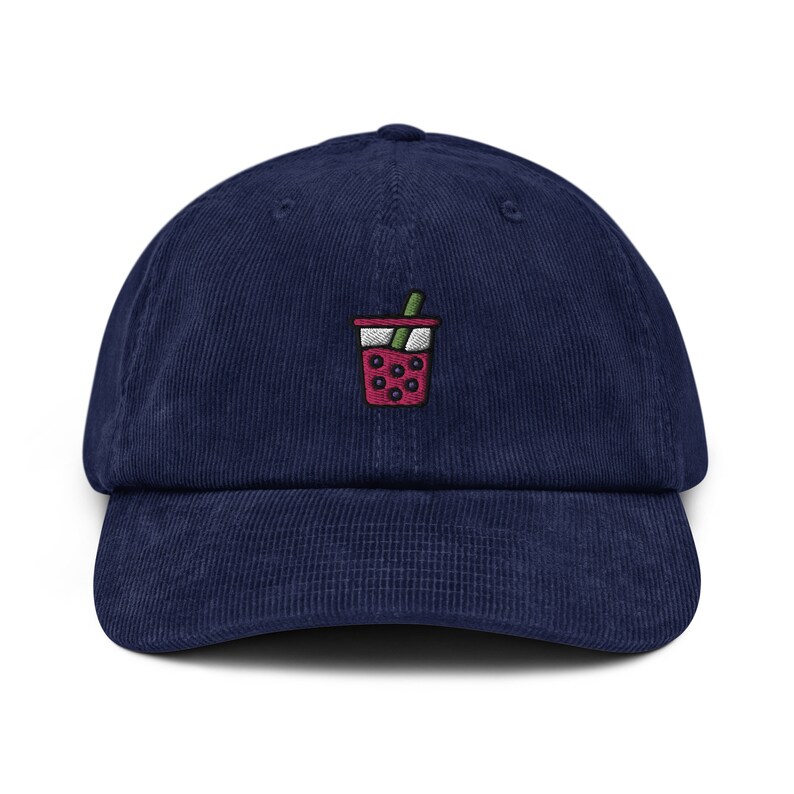 Bubble Tea Corduroy Hat, Embroidered Boba Dad Baseball Cap, Cute Boba ...