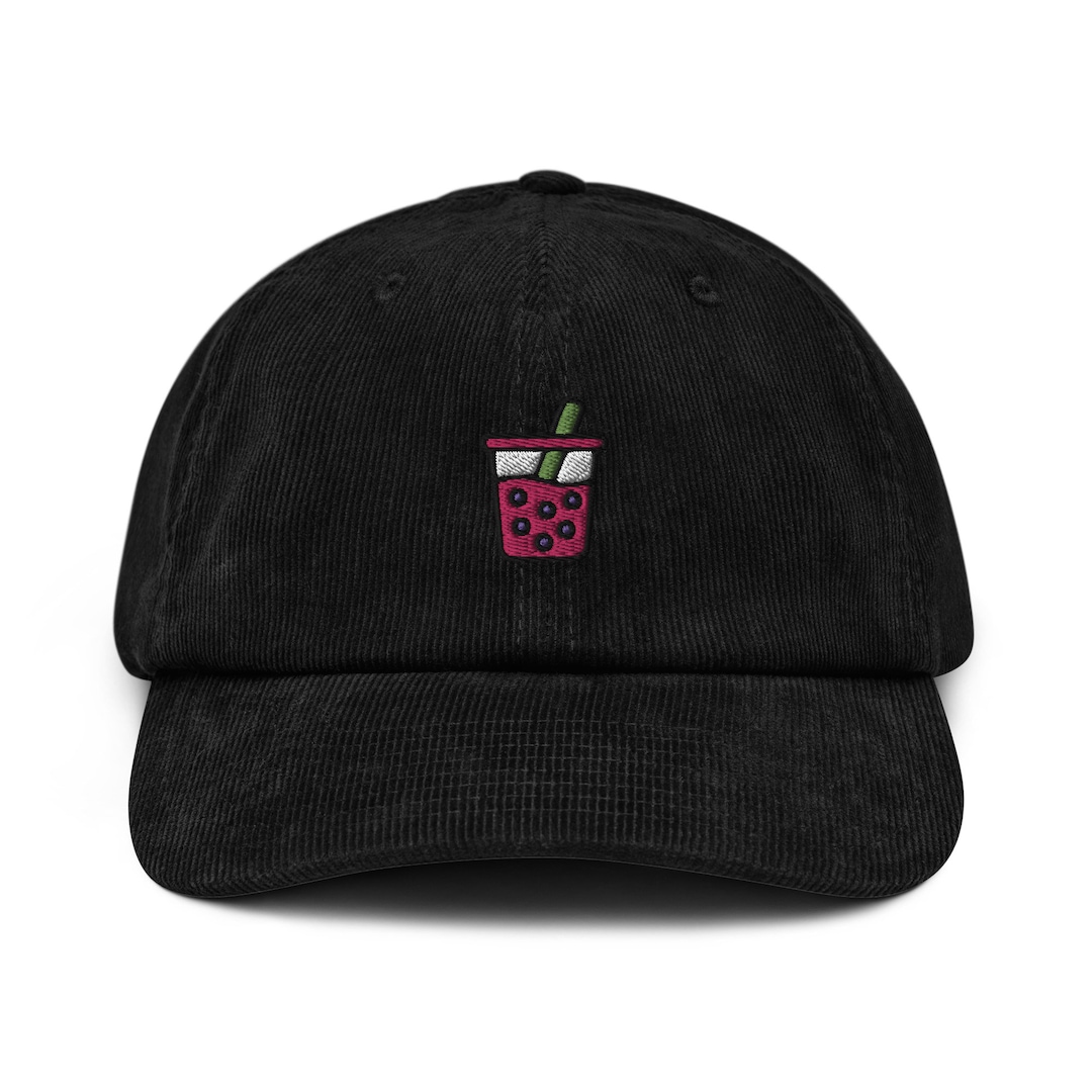 Bubble Tea Corduroy Hat, Embroidered Boba Dad Baseball Cap, Cute Boba ...