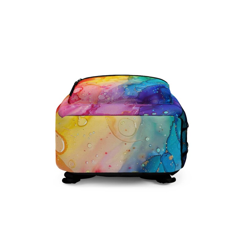 Glitter Rainbow Backpack: Alcohol Ink Bubbles Design - Etsy