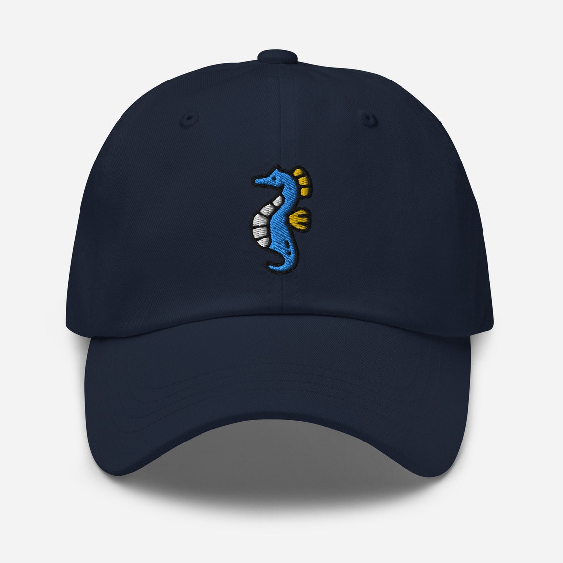 Blue Seahorse Dad Hat, Embroidered Hat Sea Creature Baseball Cap Unisex ...