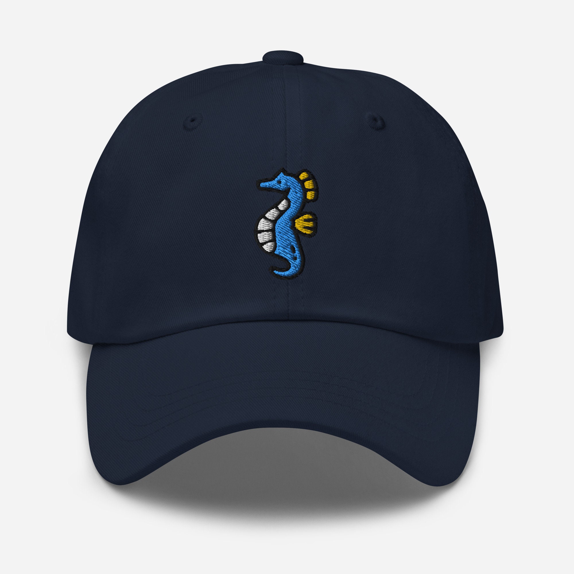 Blue Seahorse Dad Hat, Embroidered Hat Sea Creature Baseball Cap Unisex ...