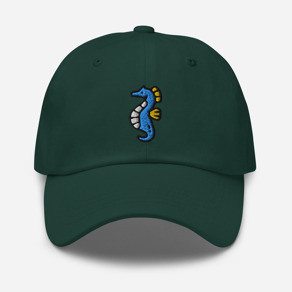 Blue Seahorse Dad Hat, Embroidered Hat Sea Creature Baseball Cap Unisex ...