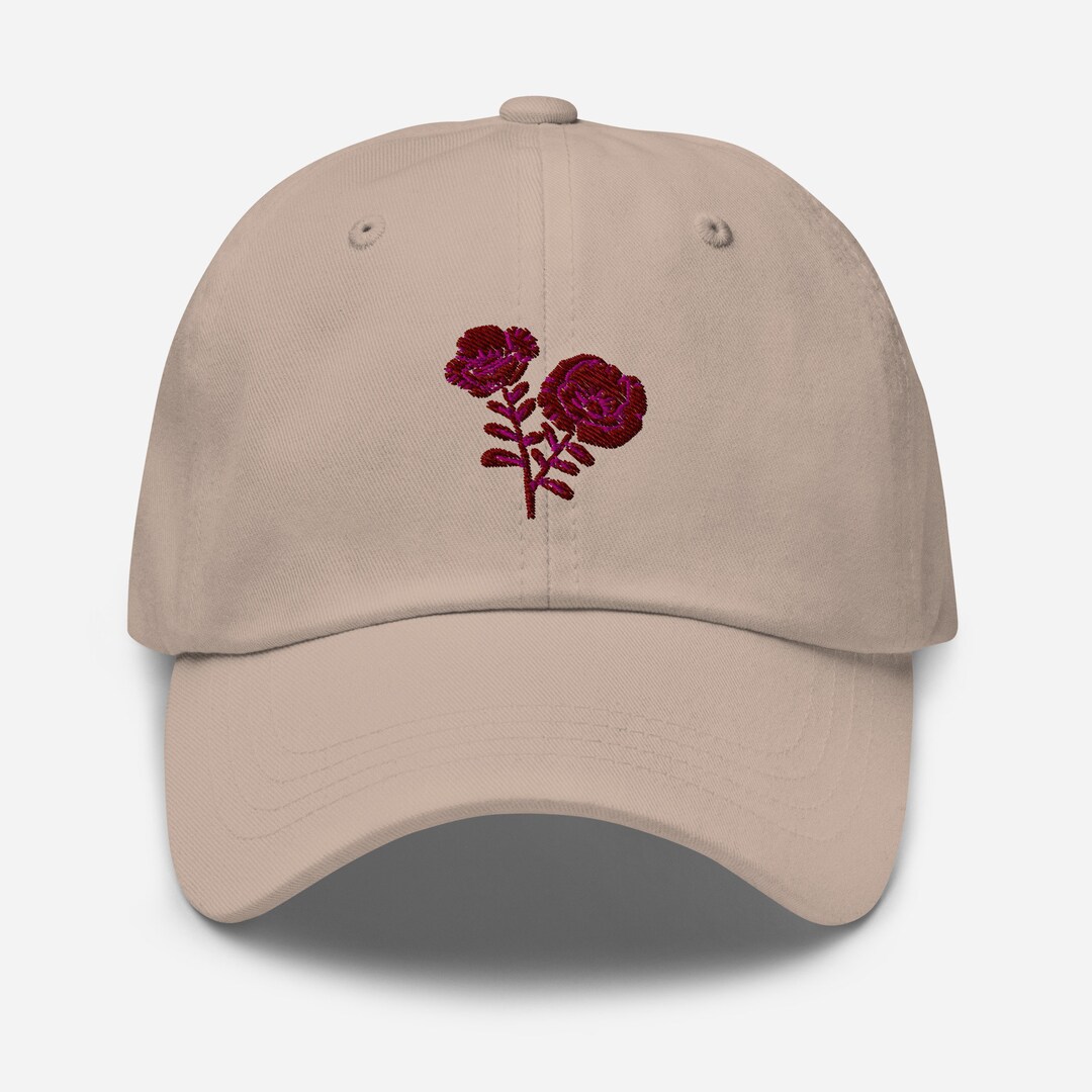 Vintage Rote Rosen Papa Hut, Retro Bestickter Hut handgemacht ...