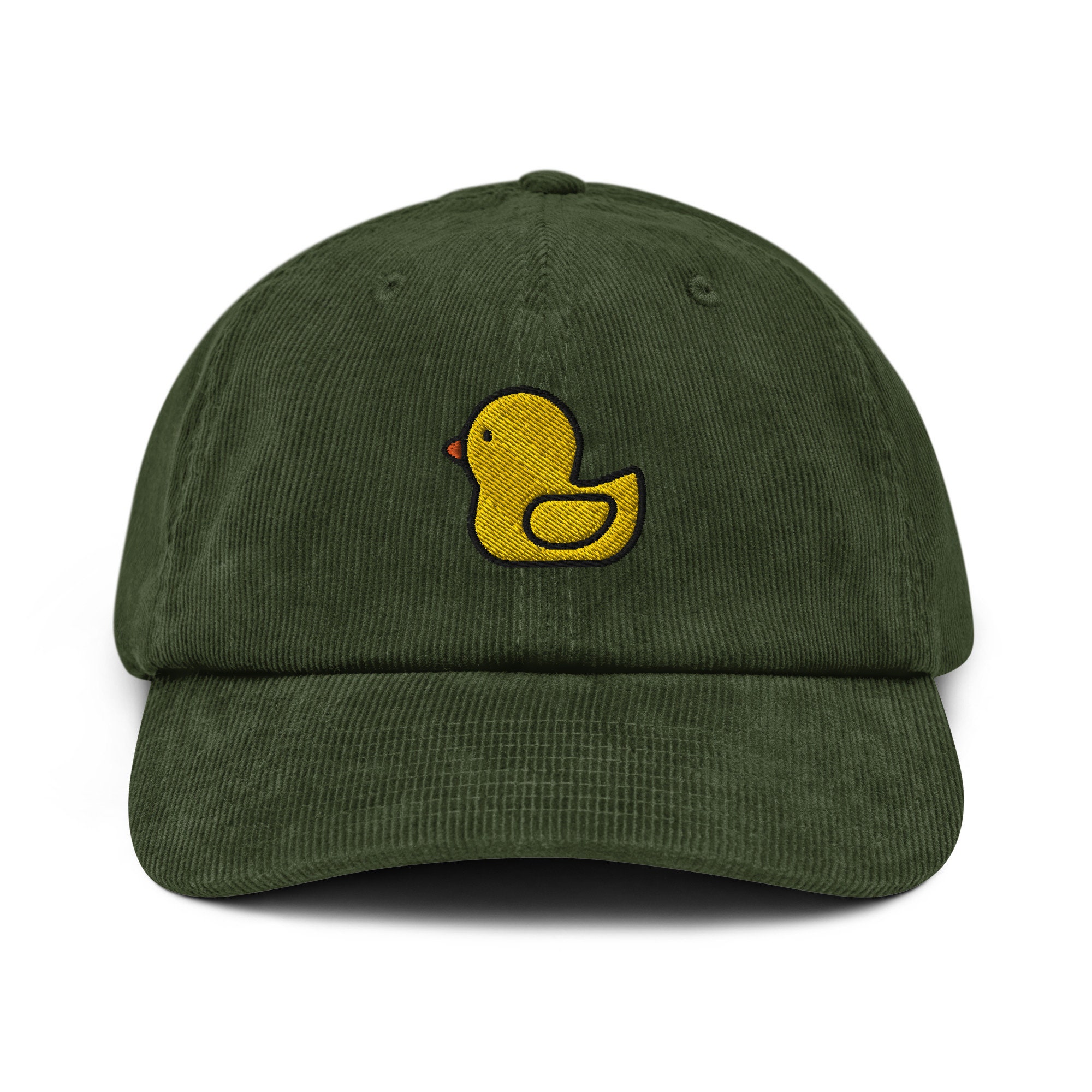 Rubber Ducky Corduroy Hat, Embroidered Yellow Bath Duck Dad Cap, Unisex ...