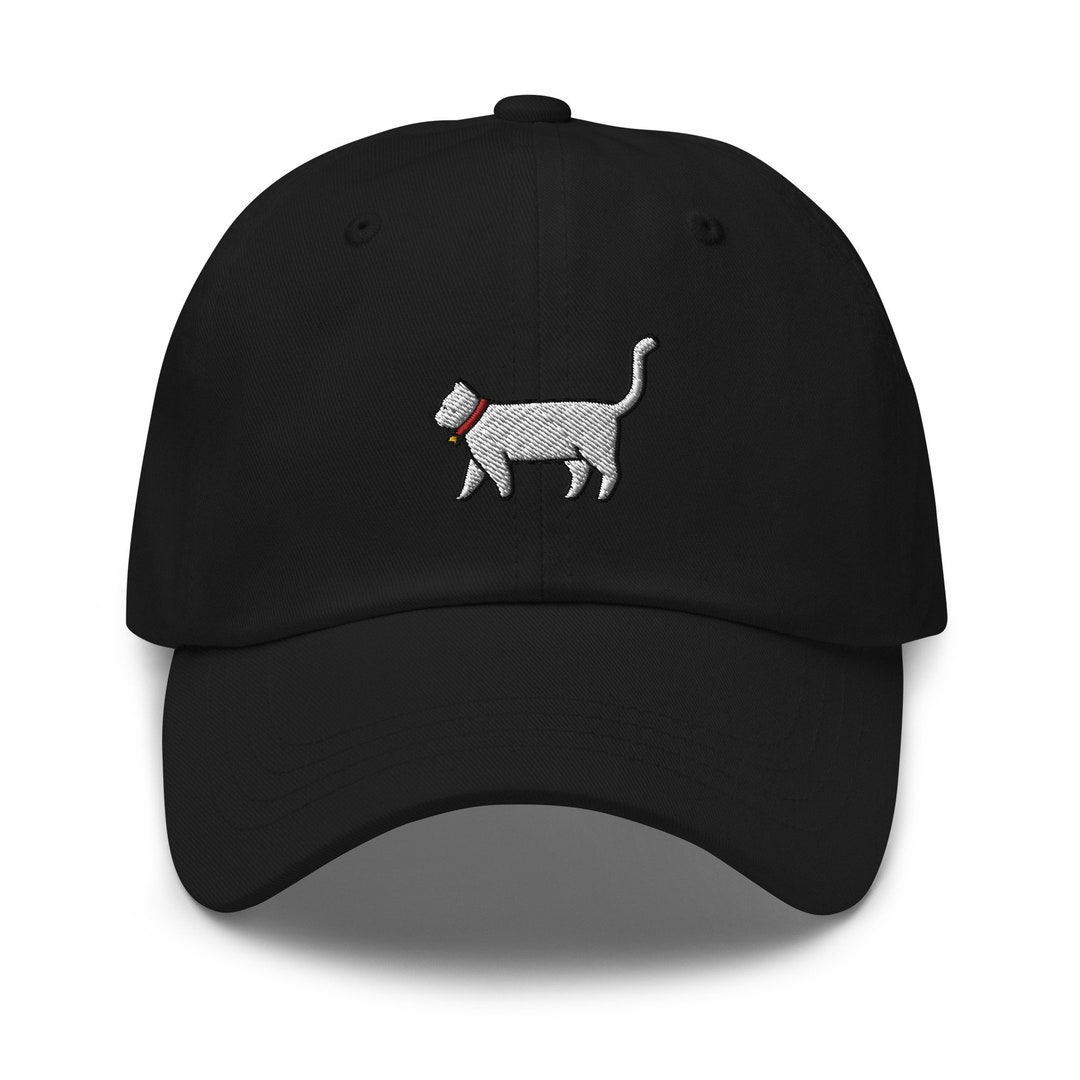 White Tabby Cat Dad Hat, Embroidered Cat Baseball Cap, Cute Kawaii ...