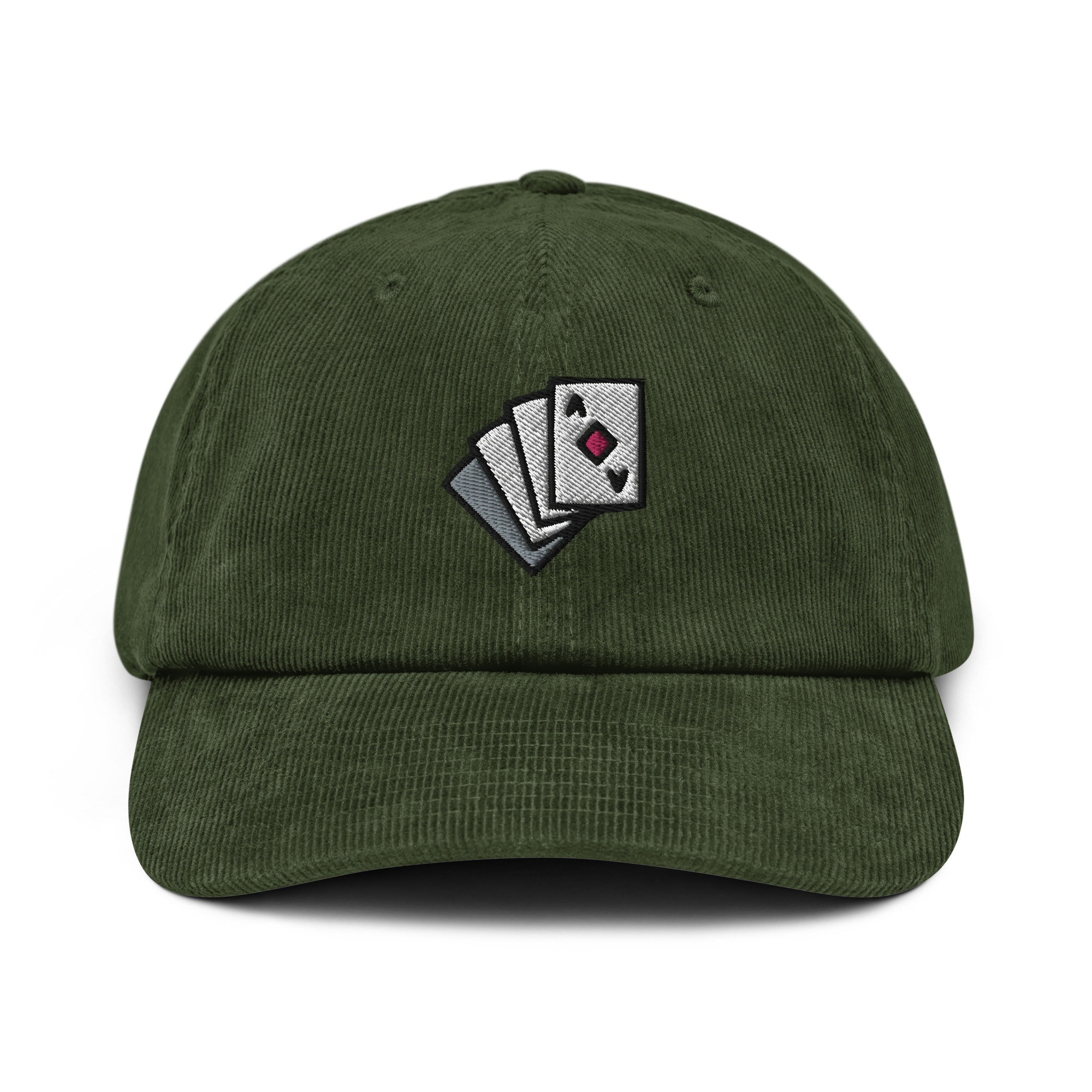 Poker Cards Corduroy Hat, Embroidered Casino Gambling Dad Baseball Cap ...