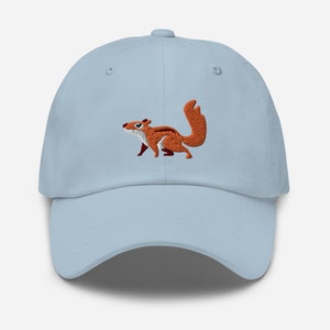 Cute Squirrel Chipmunk Dad Hat, Embroidered Hat, Handmade Adjustable 6 ...