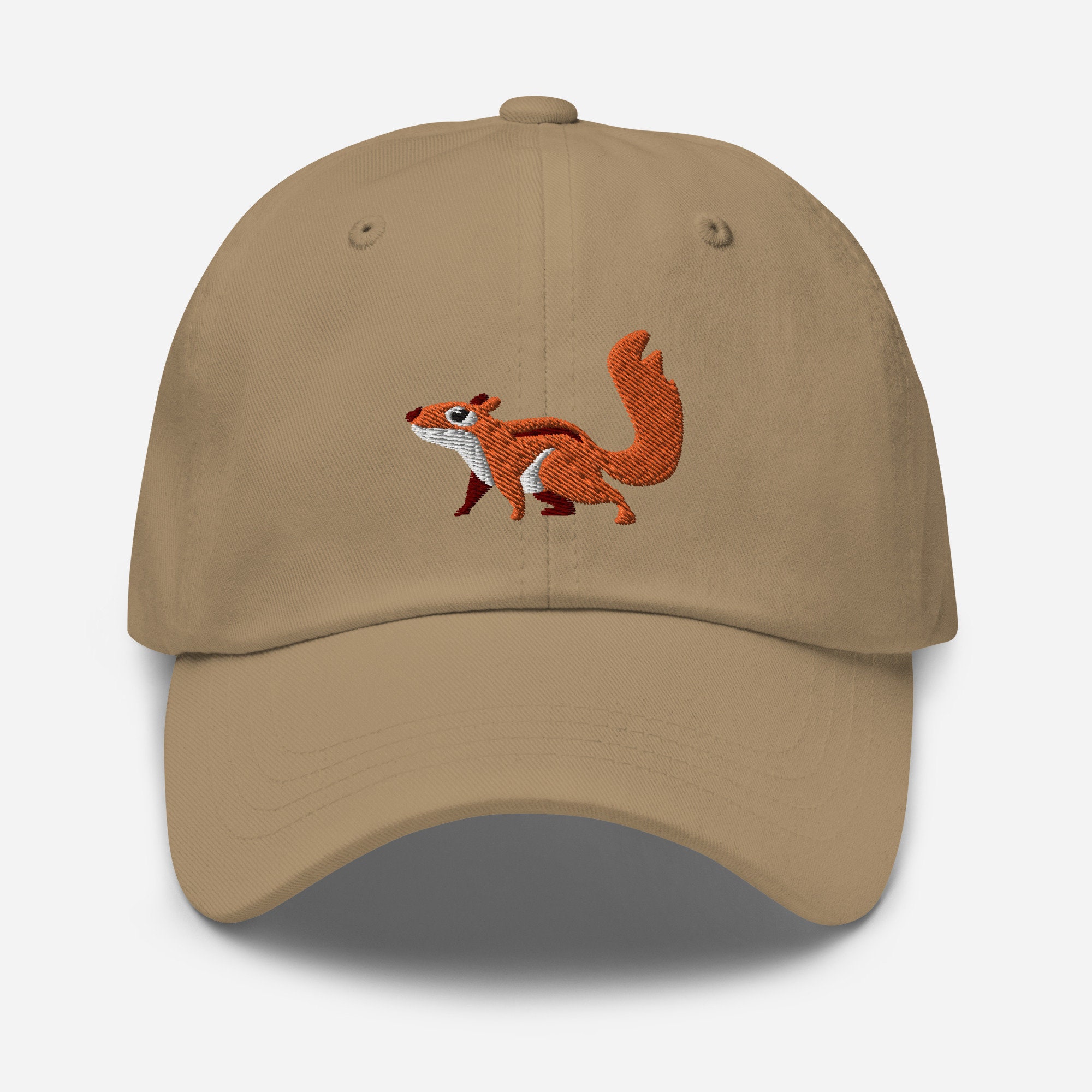 Cute Squirrel Chipmunk Dad Hat, Embroidered Hat, Handmade Adjustable 6 ...