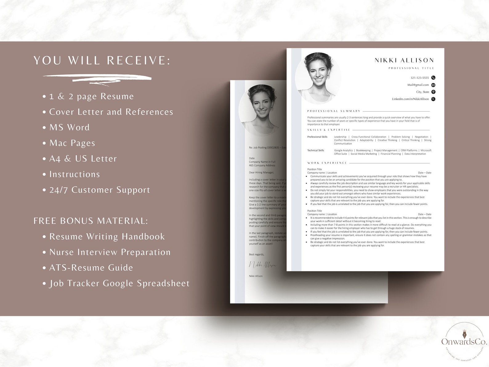 ATS Friendly Resume Template With Photo CV Template Word ...