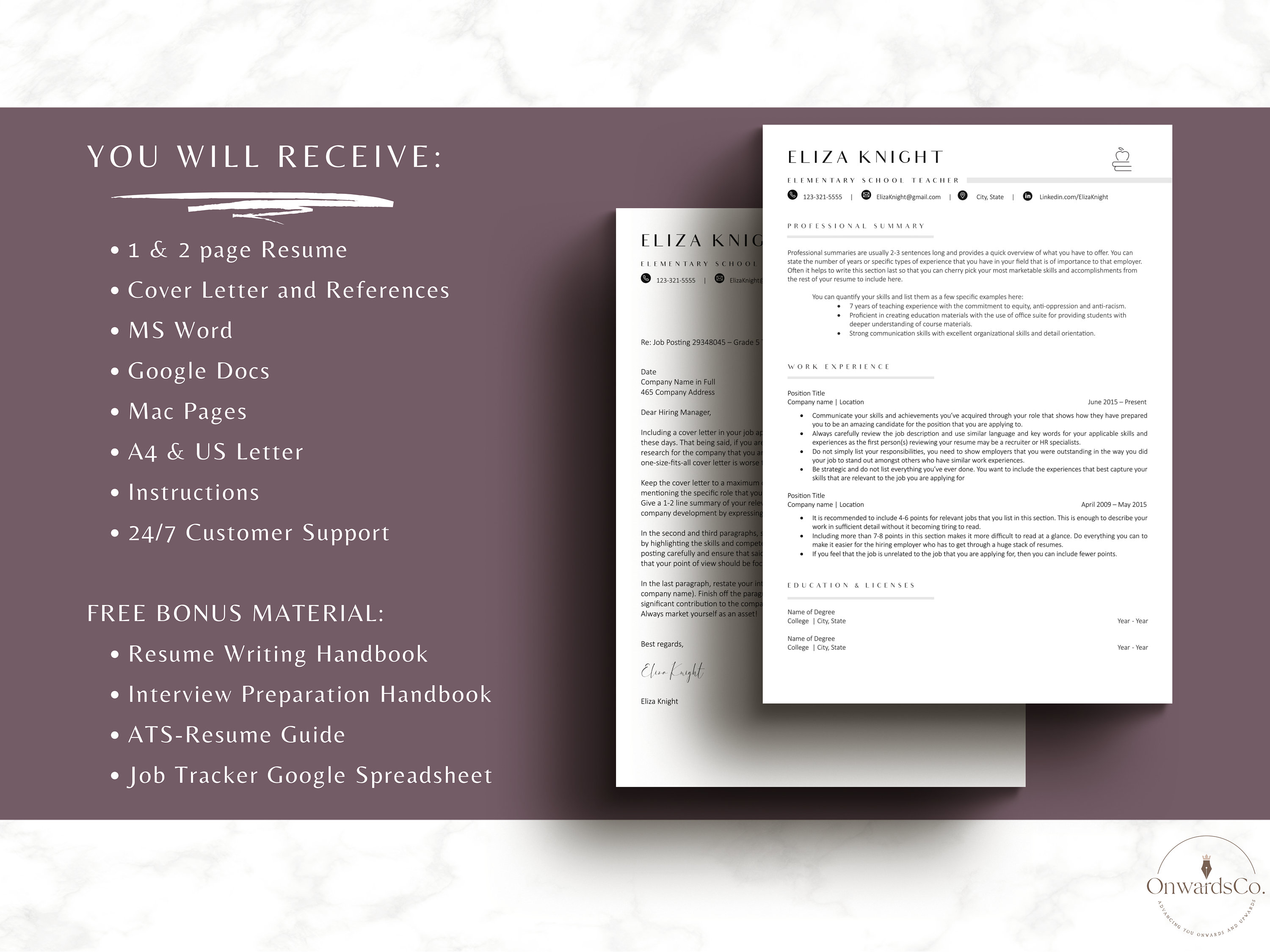 Teacher Resume Template Modern Teaching Job Application CV Format ...