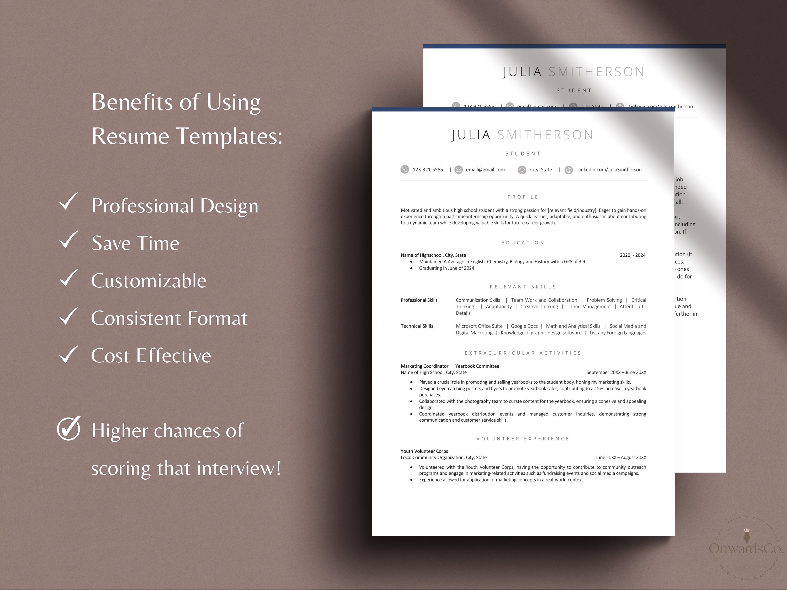 Student CV Format Editable Resume for Internship Job Application ...