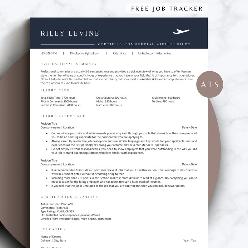 Pilot Resume Template Google Docs Resume for Commercial Pilot CV ...