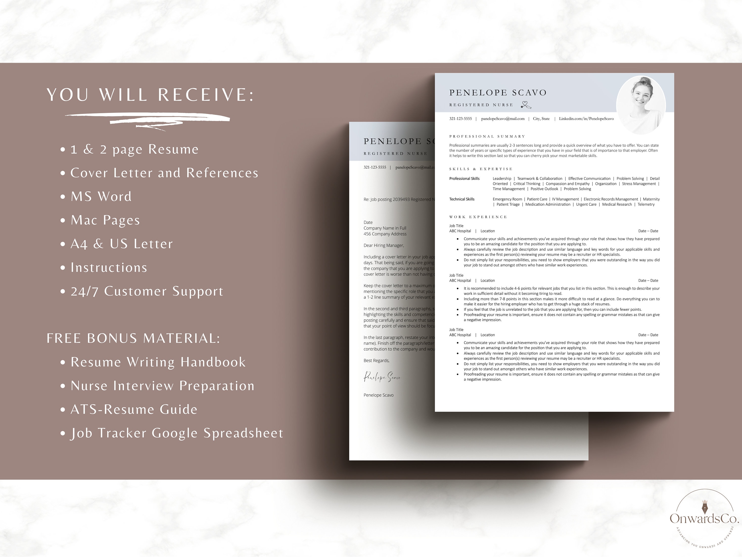 ATS Friendly Nurse Resume Template With Photo New Grad Nurse CV With ...