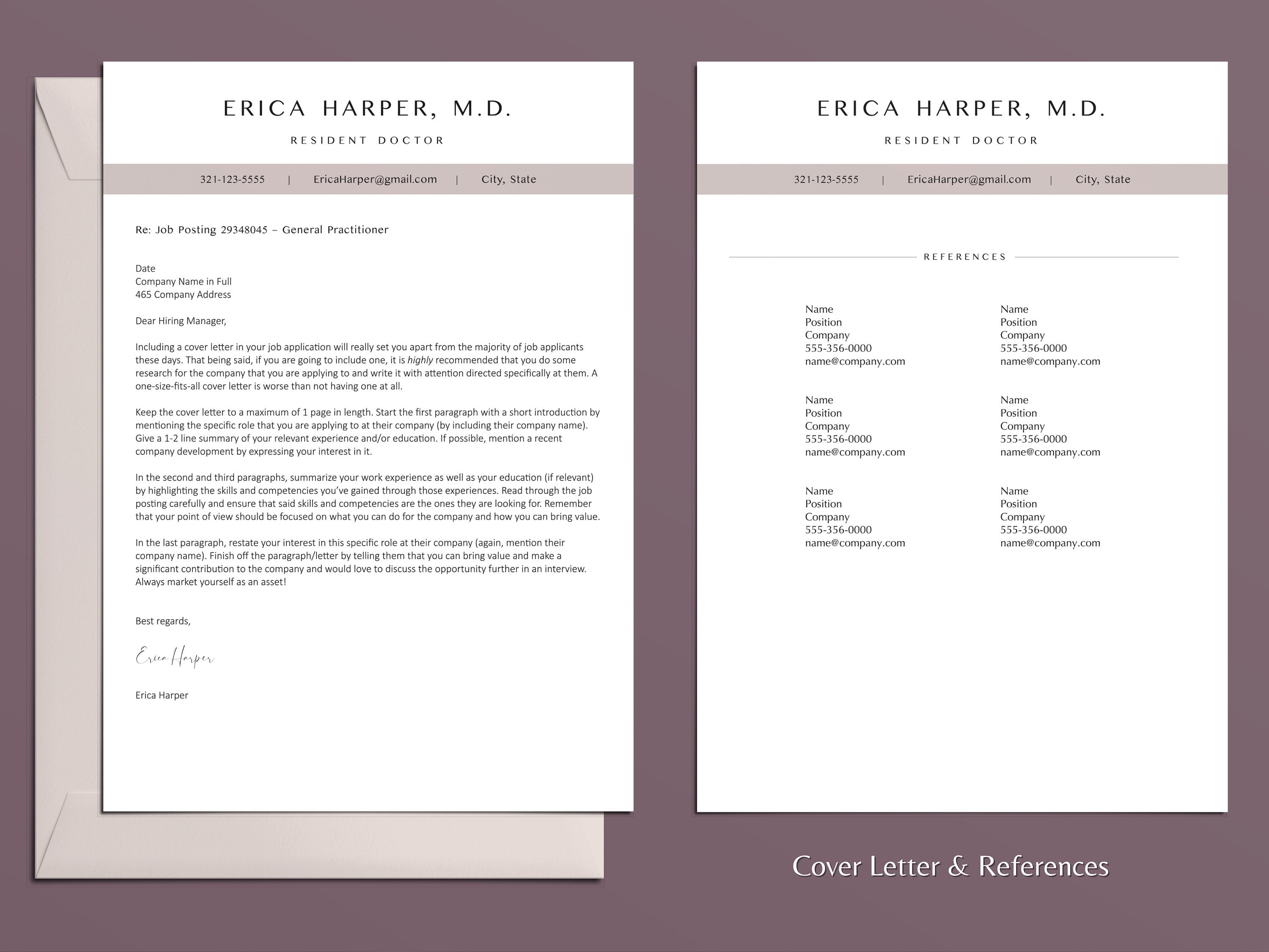 Medical Doctor Resume Template Physicians CV Template Modern Resume ...