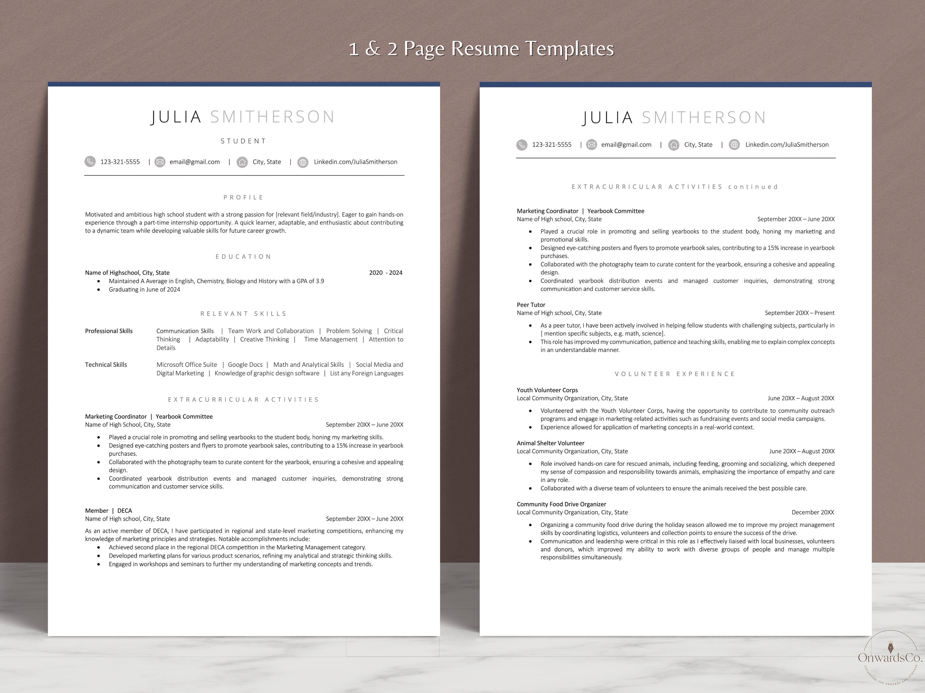 Student CV Format Editable Resume for Internship Job Application ...