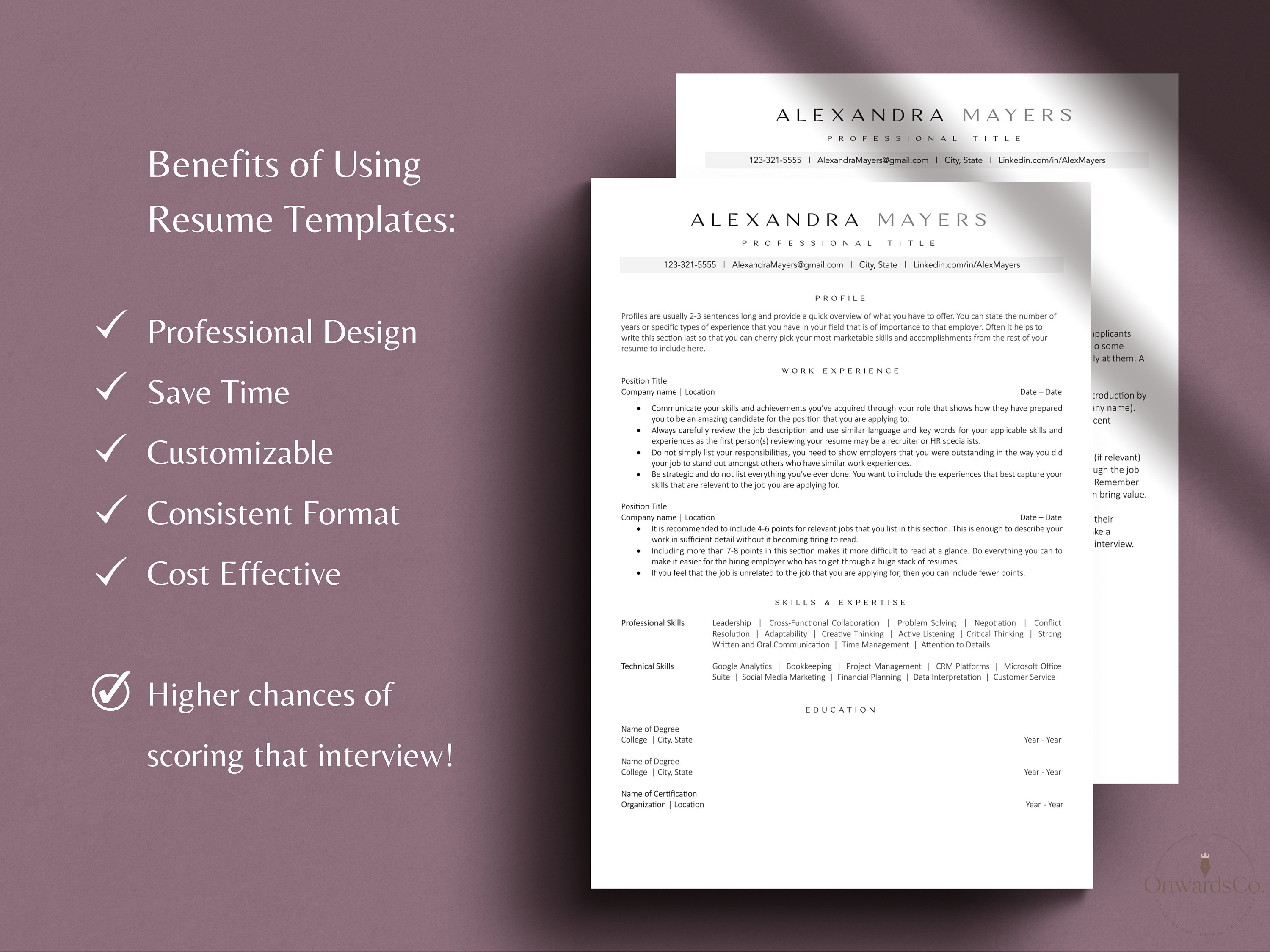 CV Resume Template Google Docs ATS Friendly Modern Resume CV Template ...