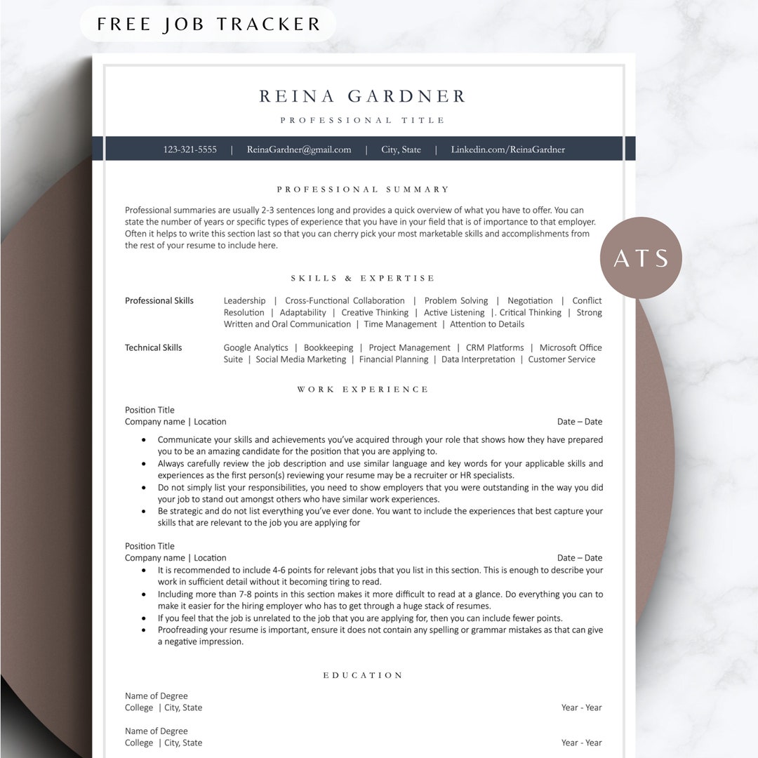 ATS Friendly Modern Job Application Toolkit Curriculum Vitae ...