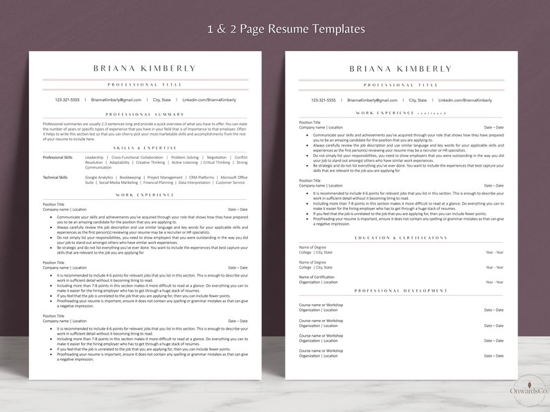 CV Resume Template Google Docs Professional Simple CV Template Google ...
