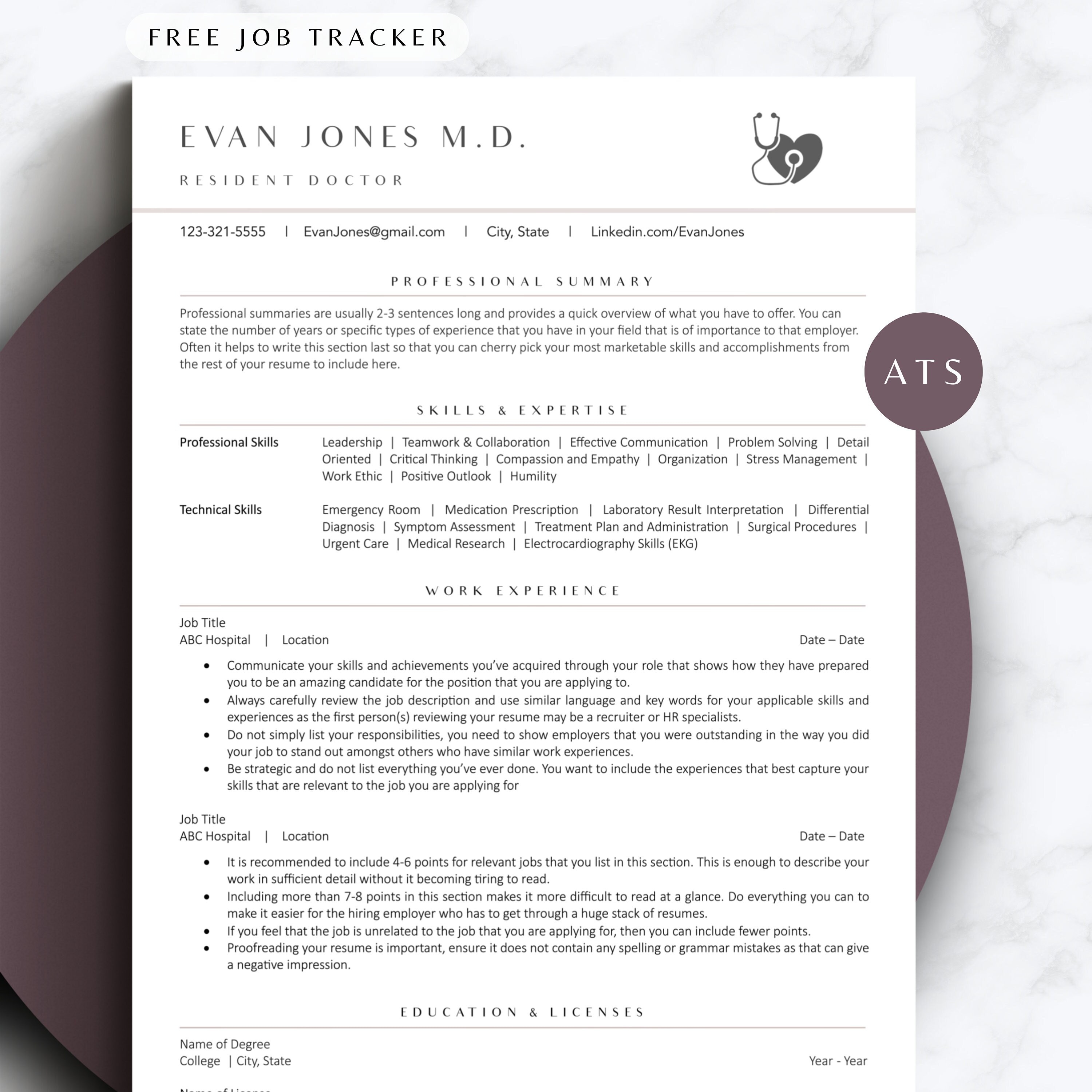 Medical Doctor Resume Medical Doctor Resume Example (Free Guide)