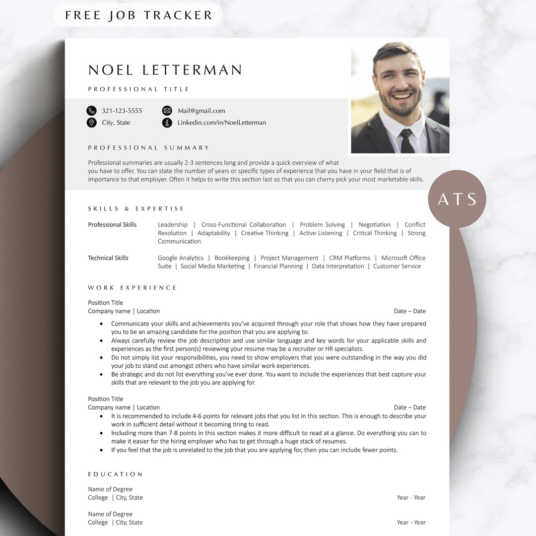 CV Resume Template With Photo Lebenslaufvorlage Mit Foto CV Template ...