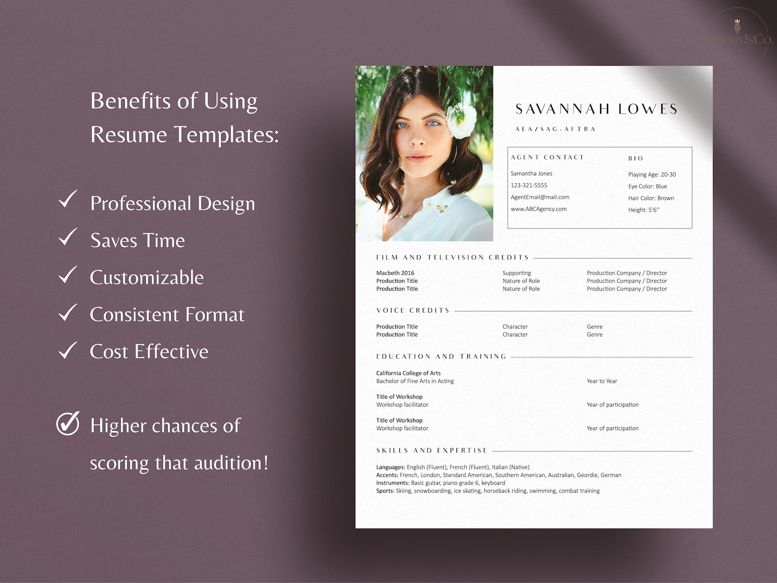 Actor Resume Format Kids Acting Resume Industry Standard Theatre Resume ...