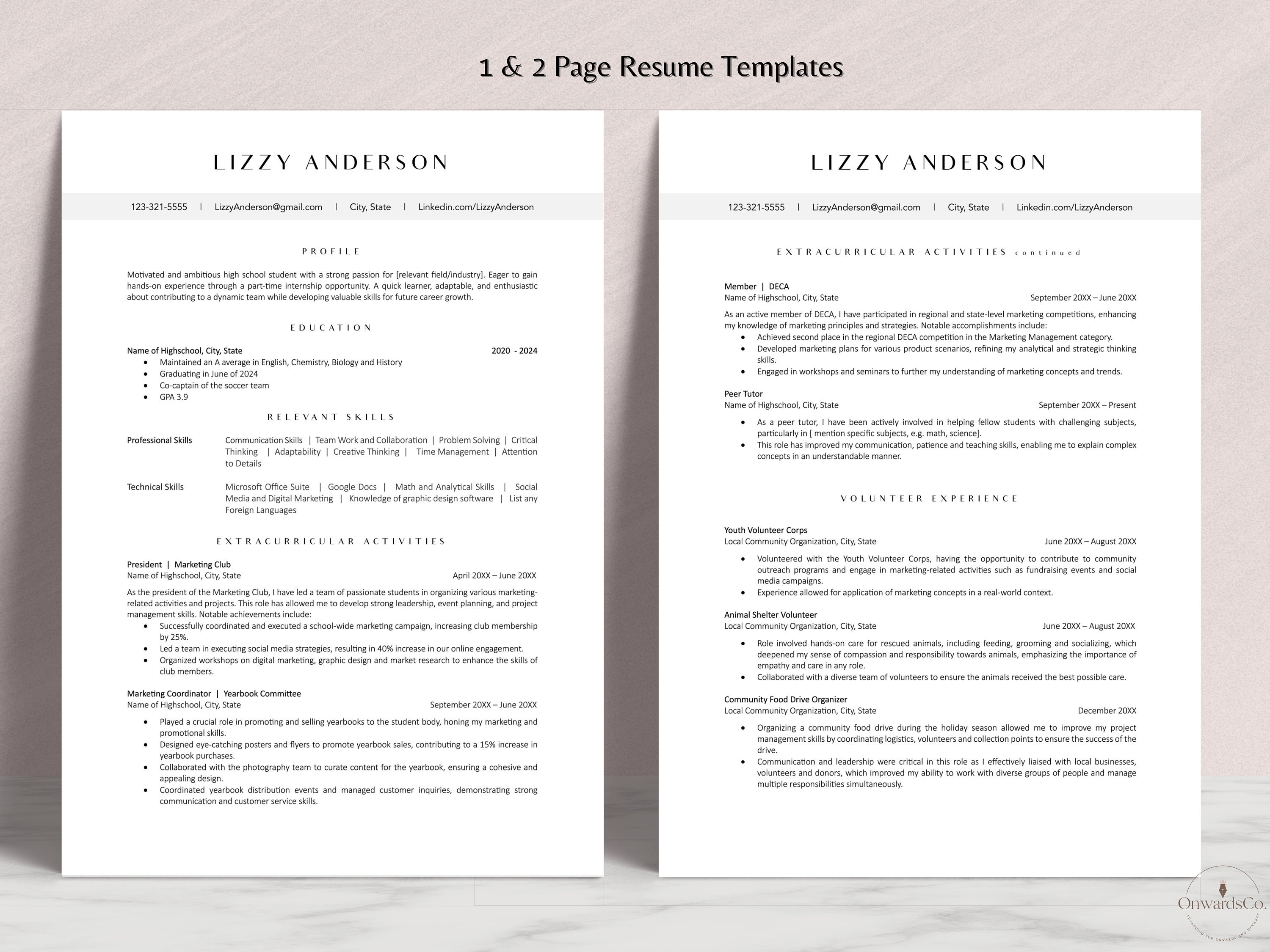 High School Student Resume Template College Entry Level Student Job ...