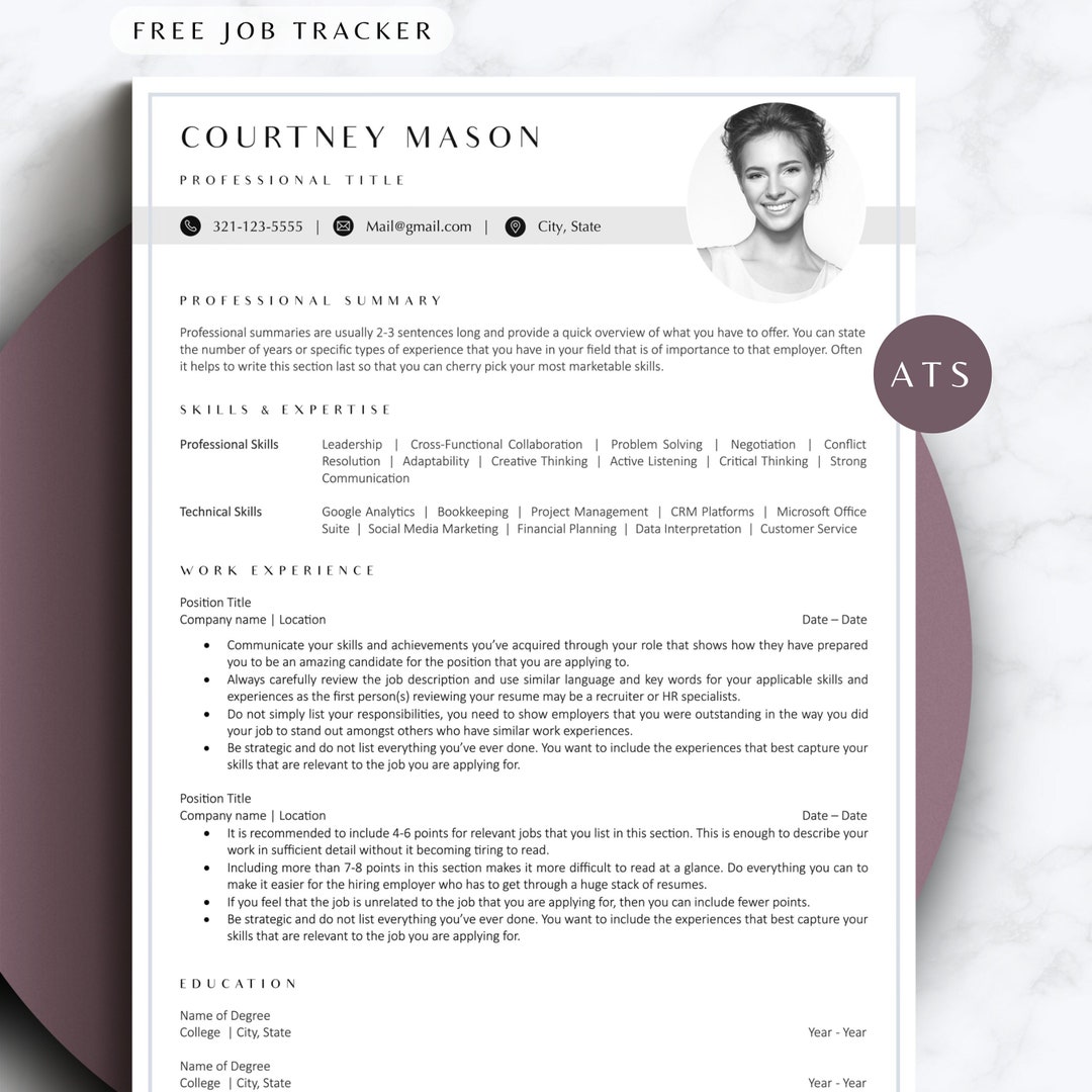 Resume Template Picture With Border Microsoft Word Resume 2 Page Unique ...
