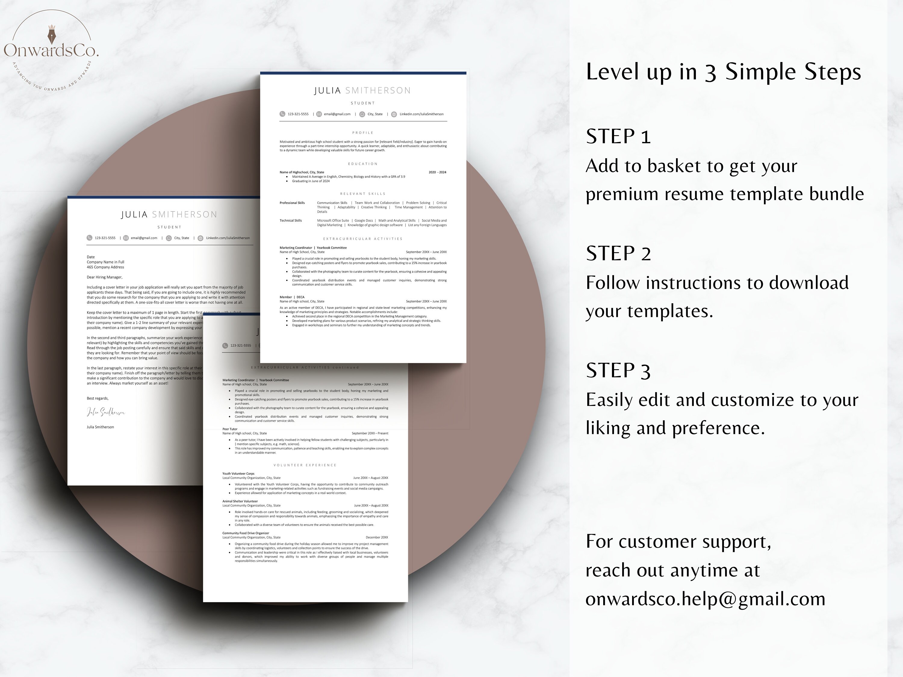 Student CV Format Editable Resume for Internship Job Application ...