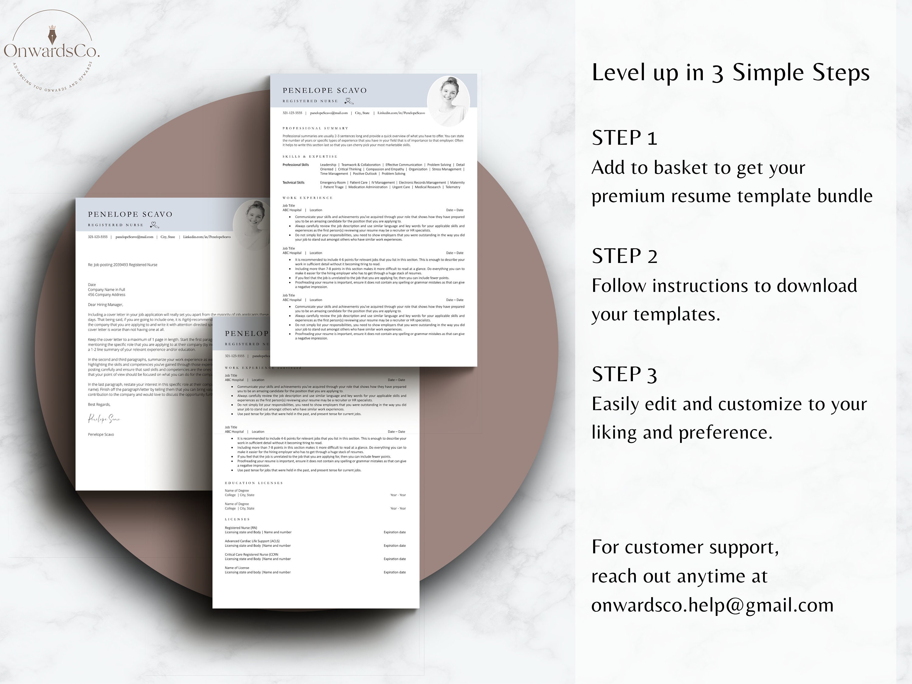 ATS Friendly Nurse Resume Template With Photo New Grad Nurse CV With ...