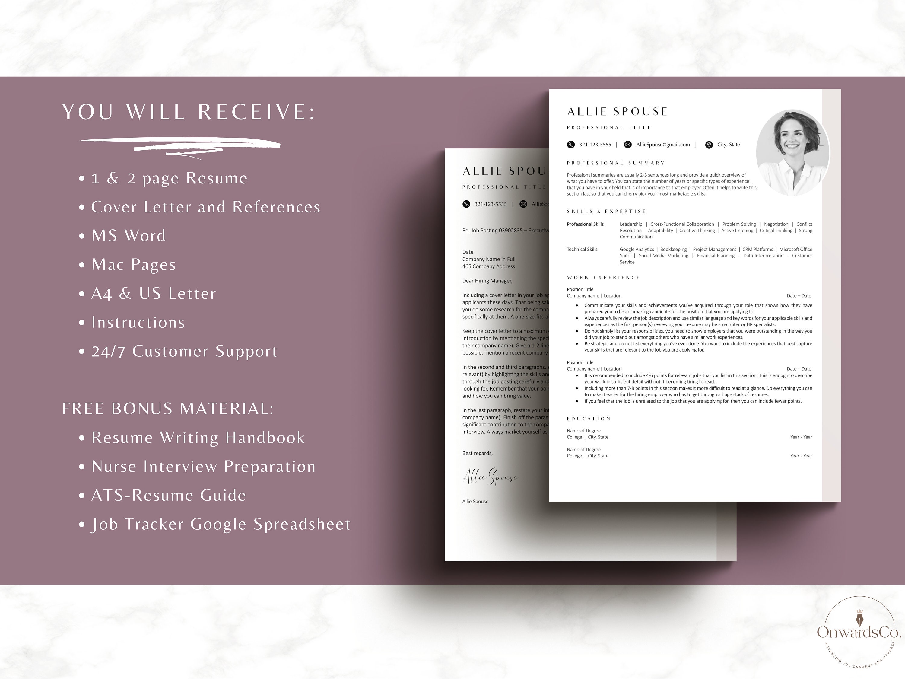 Picture CV Template Job Application Professional ATS Resume Template ...