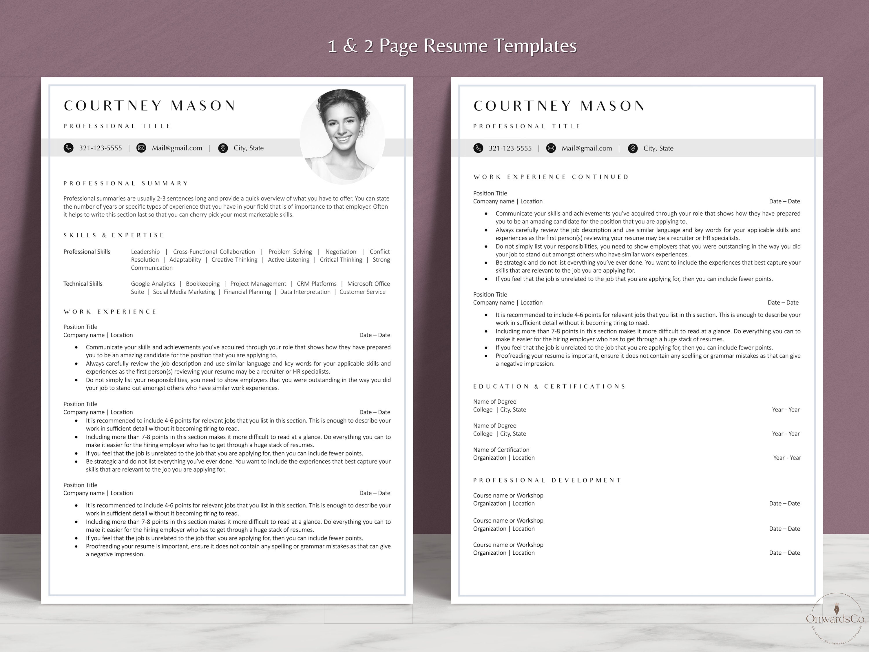 Resume Template Picture With Border Microsoft Word Resume 2 Page Unique ...