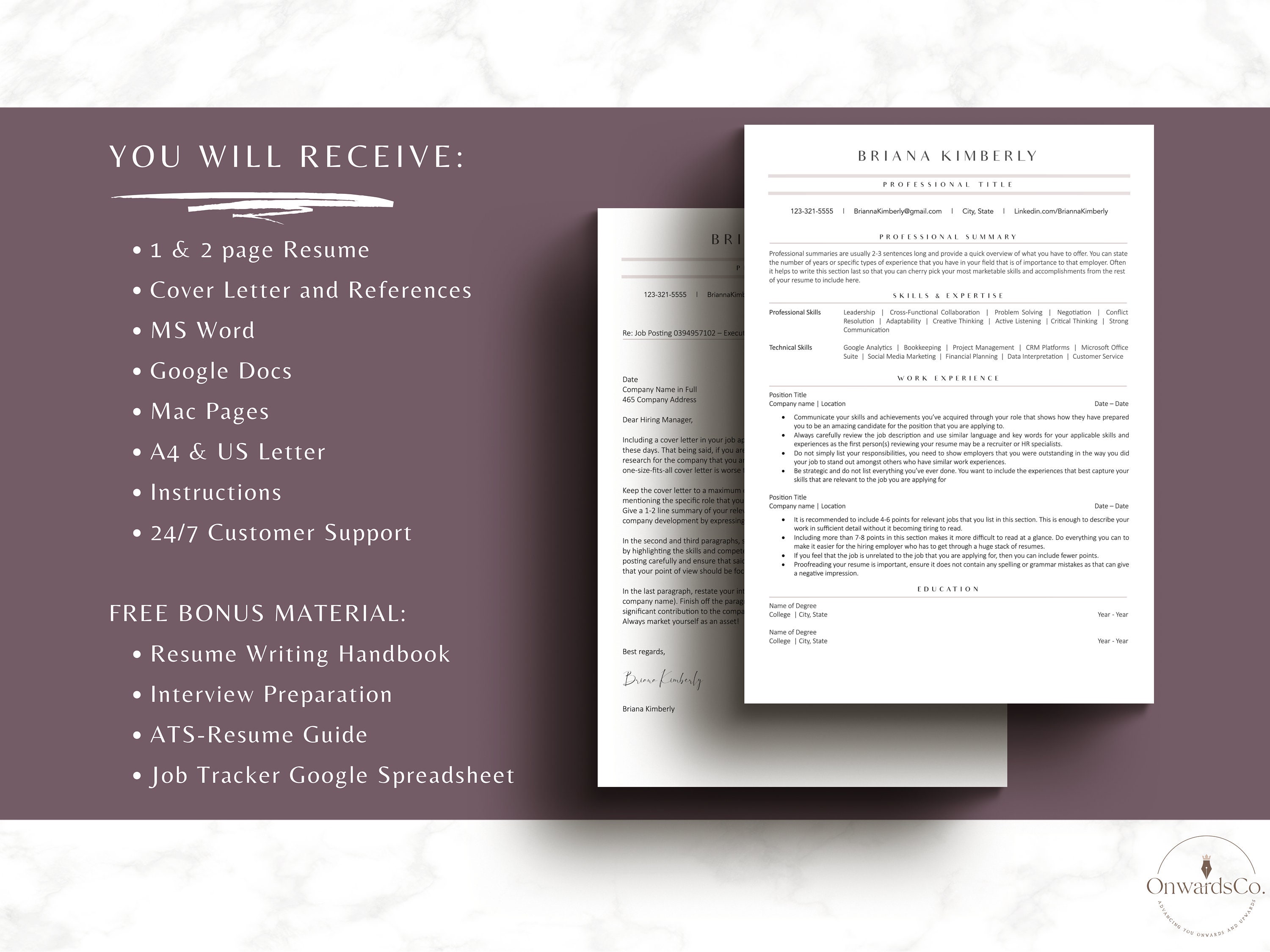 CV Resume Template Google Docs Professional Simple CV Template Google ...