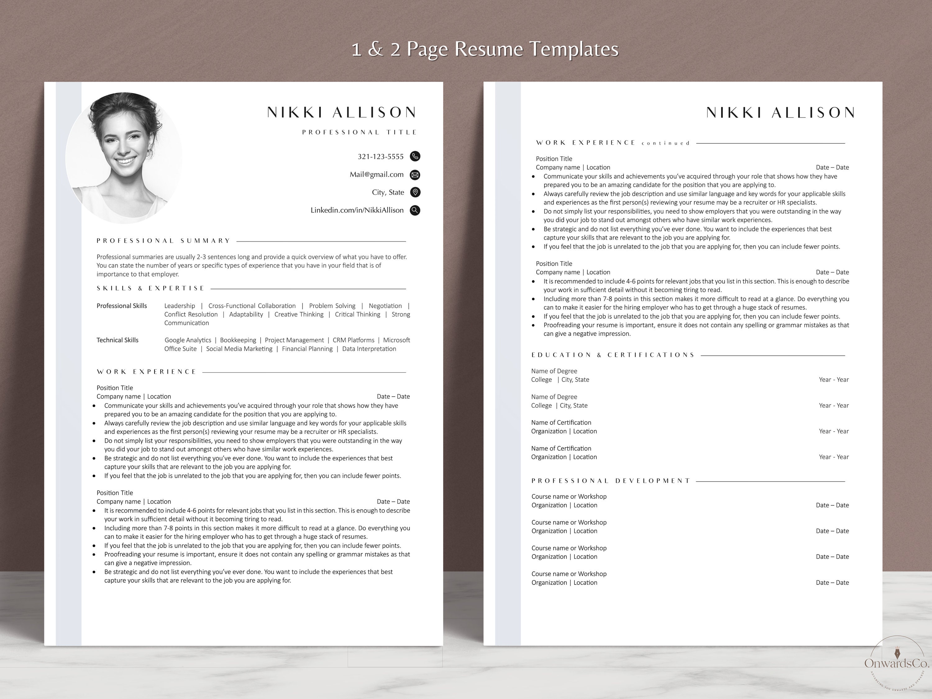 ATS Friendly Resume Template With Photo CV Template Word ...