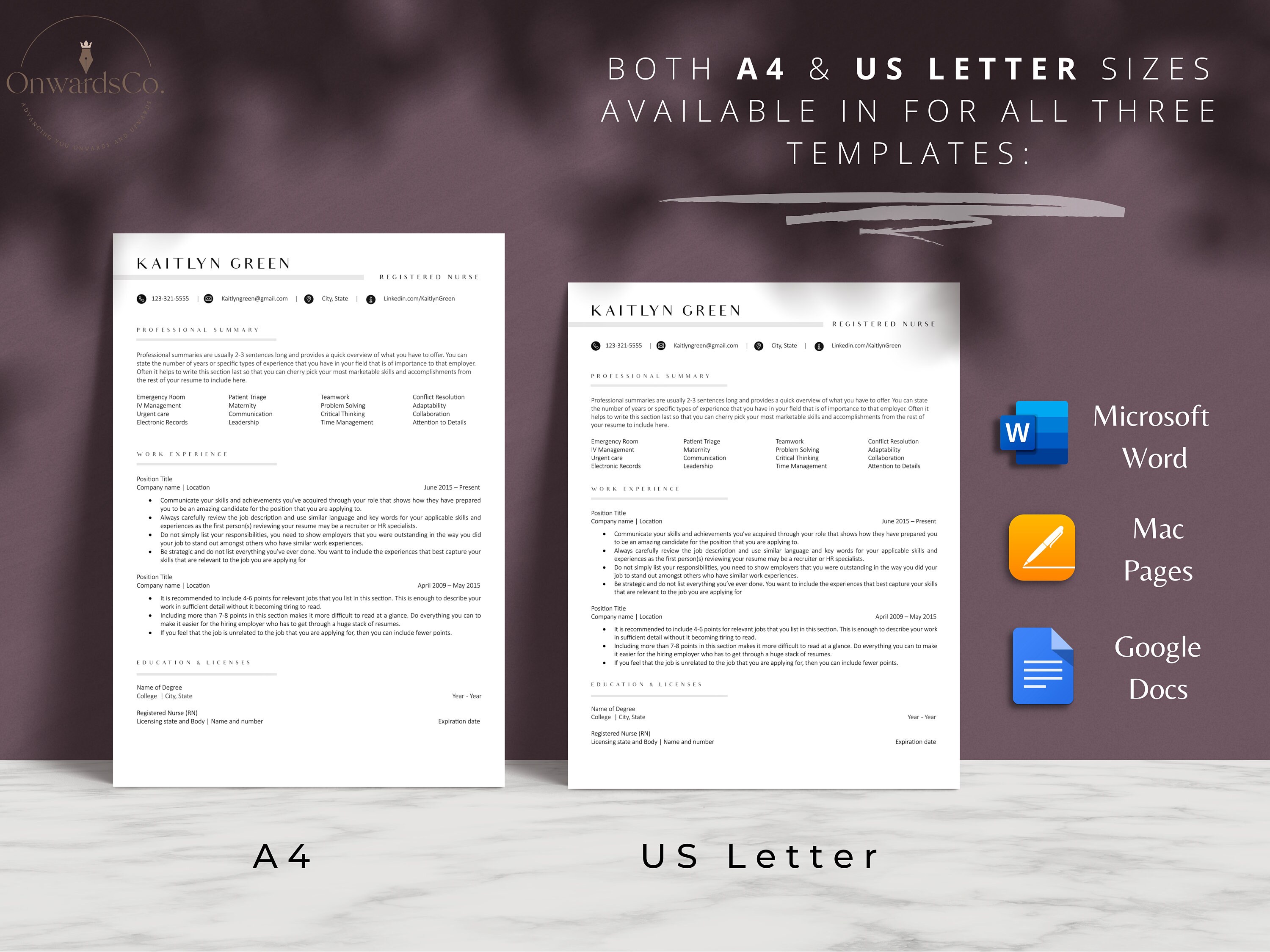 Nurse Resume Template Bundle ATS Friendly RN Resume Nurse Practitioner ...