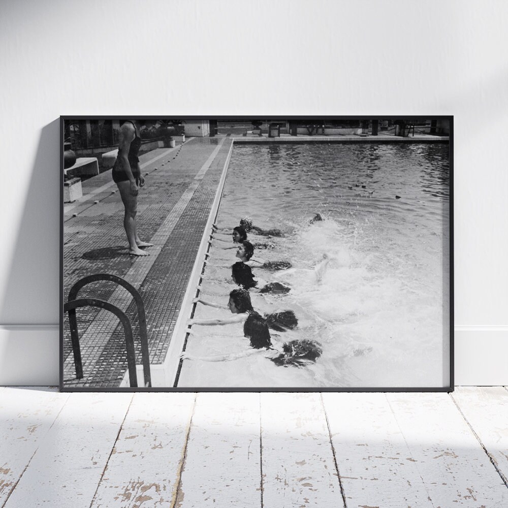 Swimming Lesson, Vintage Photo, Wall Art, Digital Download - Etsy