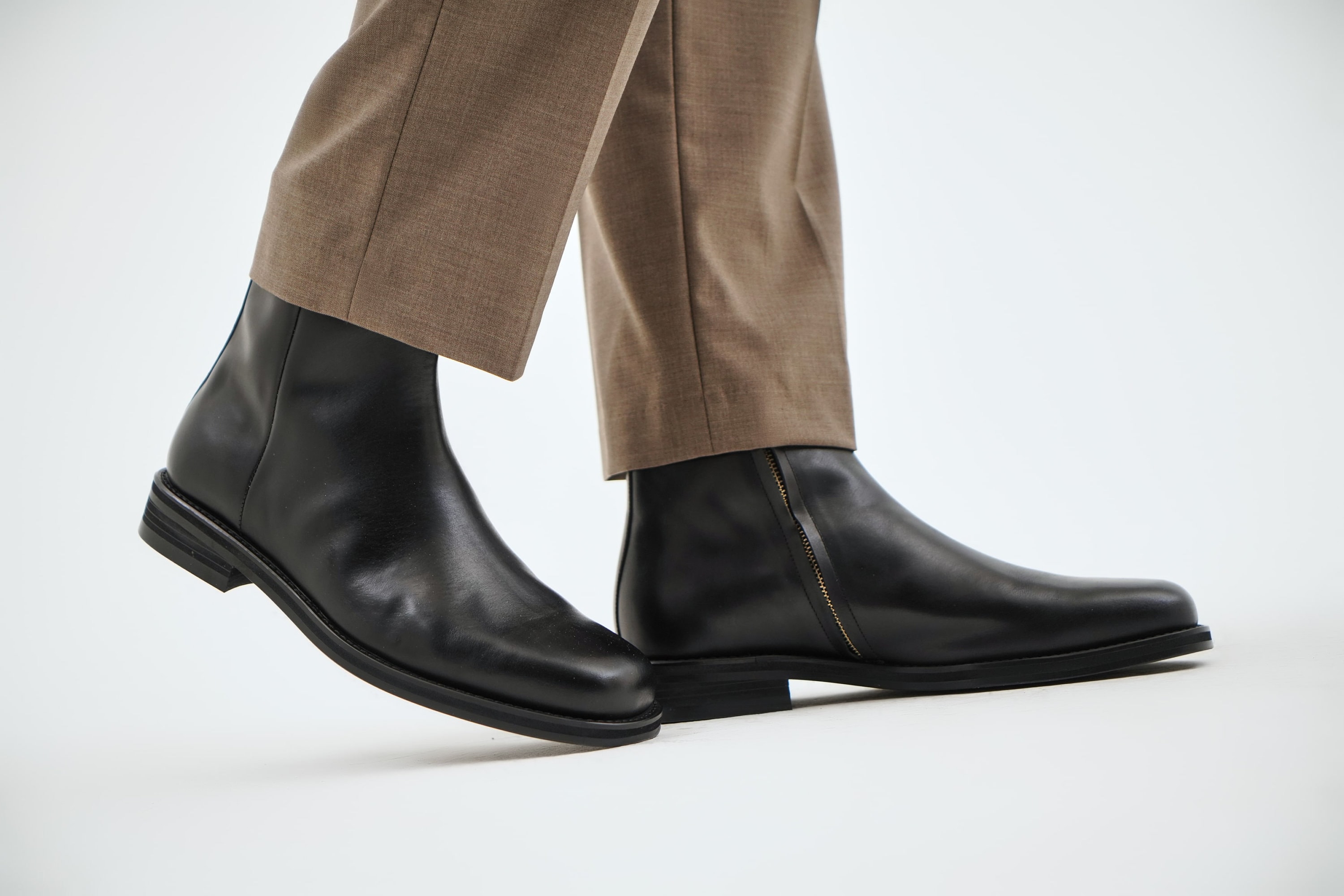 JOSEPHT Maro Black Leather Chelsea Boots Vibram Outsole Square Toe ...