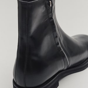 JOSEPHT Maro Black Leather Chelsea Boots Vibram Outsole Square Toe ...