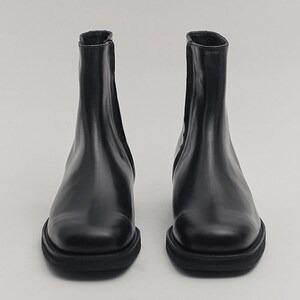 JOSEPHT Maro Black Leather Chelsea Boots Vibram Outsole Square Toe ...