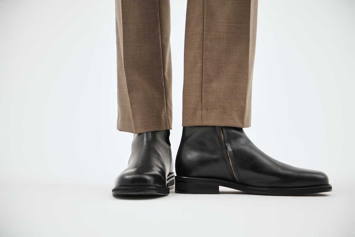 JOSEPHT Maro Black Leather Chelsea Boots Vibram Outsole Square Toe ...