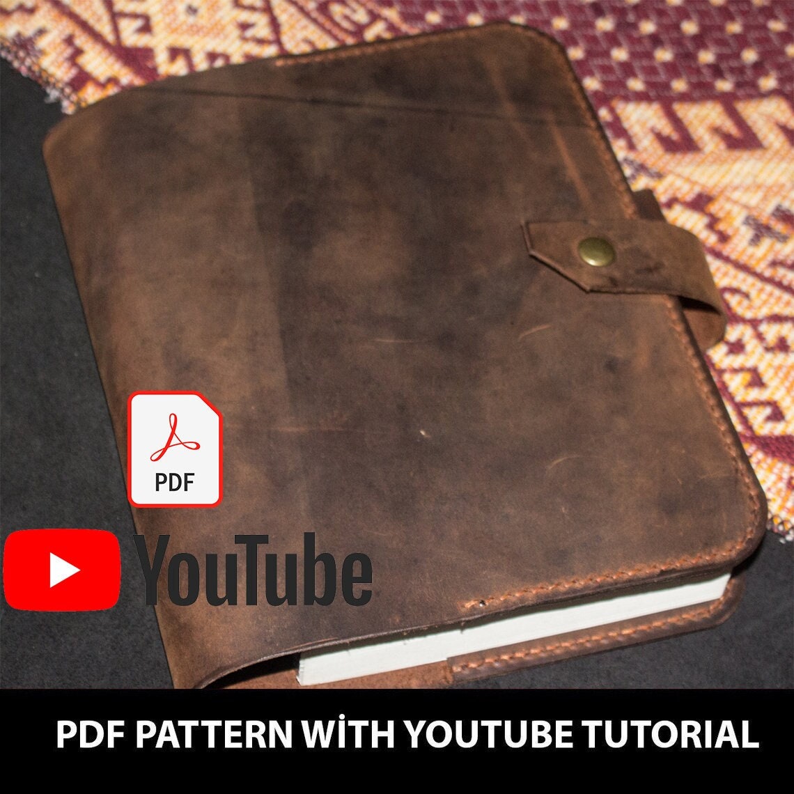 Easy Print PDF Pattern for Leather A5 Journal Cover - Wano - Etsy