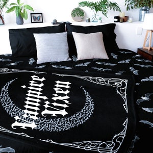 Vampire Vixen Velveteen Plush Blanket | Goth Punk Horror Home Decor ...