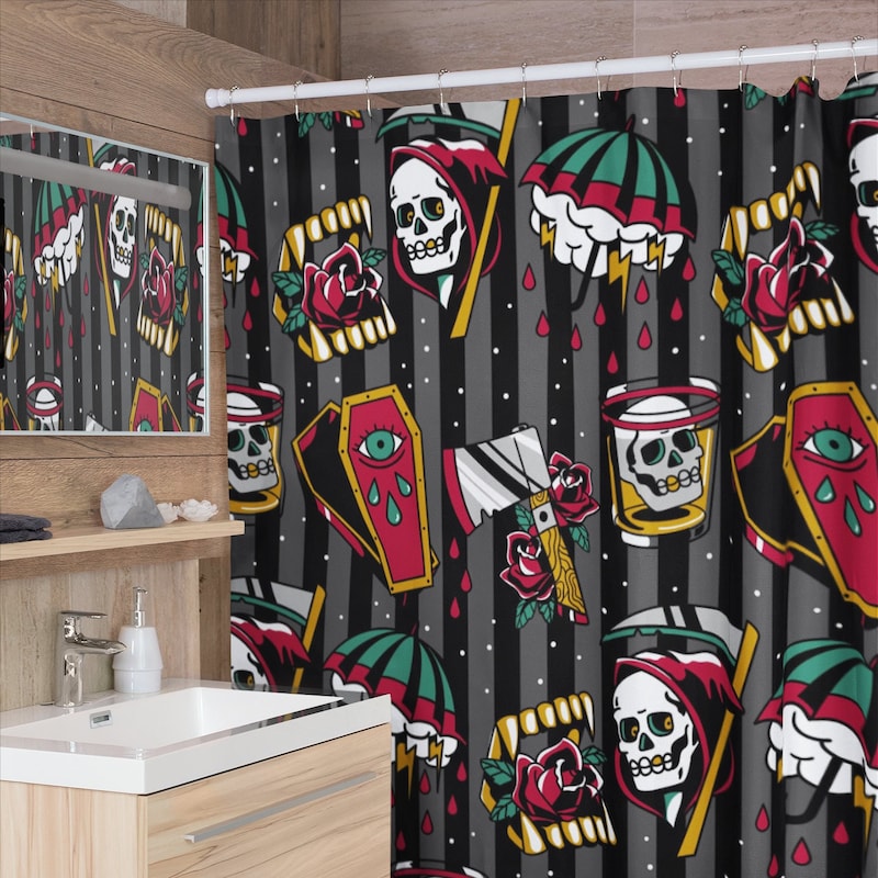 Goth Red Curtains - Etsy