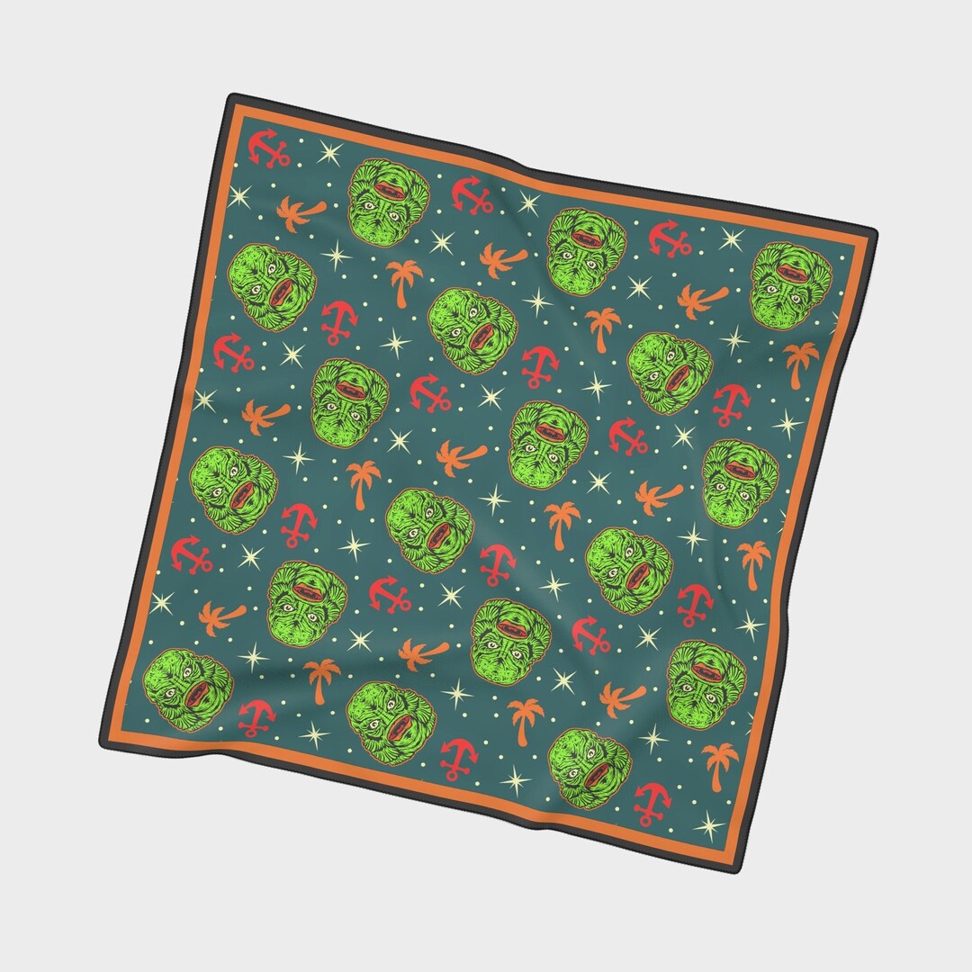 Creature Retro Print Chiffon Scarf | Black Lagoon Gill-man Movie ...