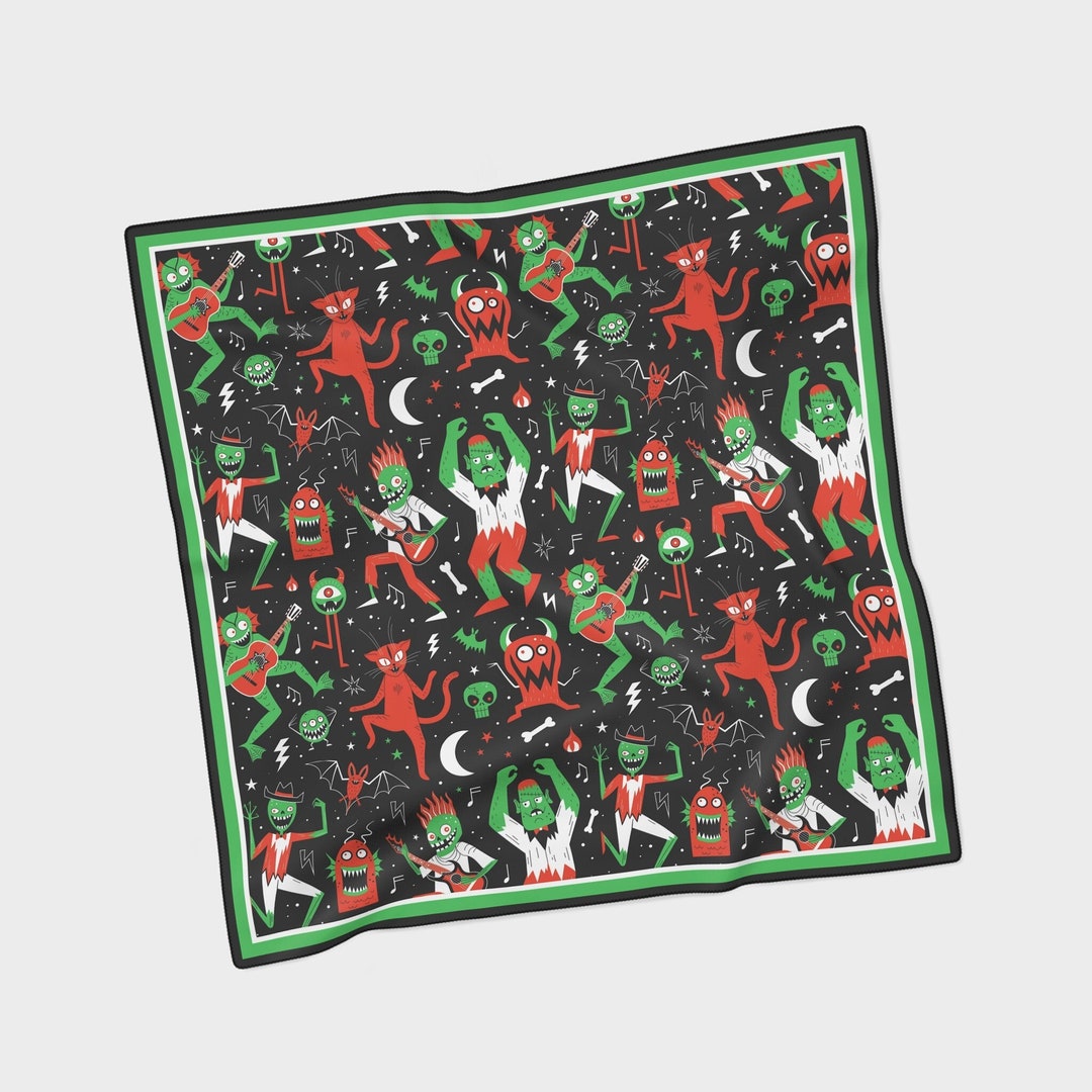 Monster Mash Chiffon Scarf | Festive Halloween Frankenstein Monsters ...